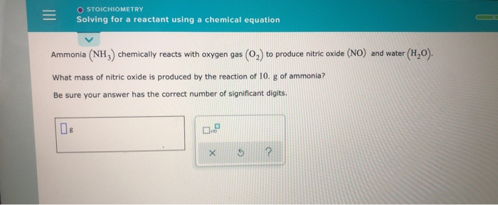 Solved - O STOICHIOMETRY Solving for a reactant using a | Chegg.com