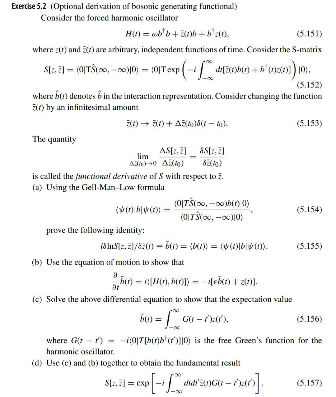 Exercise 5.2 (Optional derivation of bosonic | Chegg.com