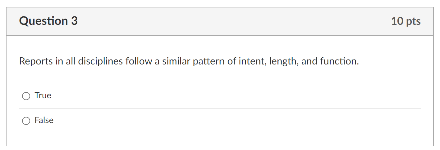 Solved Question 3Reports in all disciplines follow a similar | Chegg.com