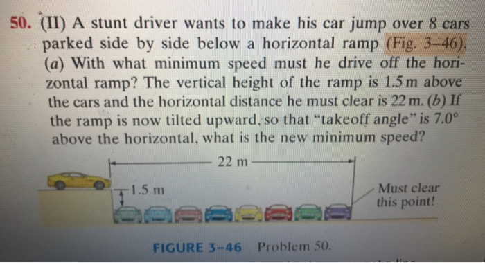 Solved 50. (II) A stunt driver wants to make his car jump | Chegg.com