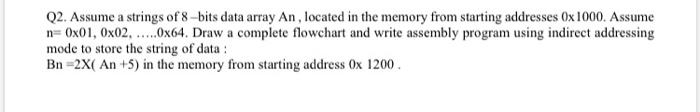 Solved Q2 Assume A Strings Of 8 Bits Data Array An 3380