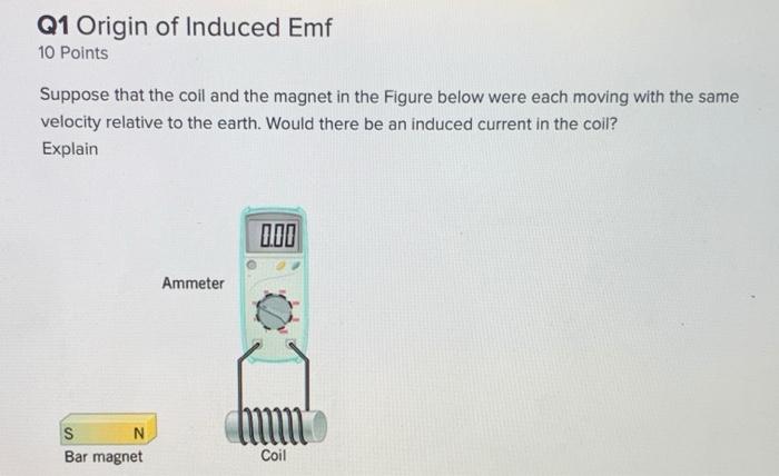 Solved Q1 Origin of Induced Emf 10 Points Suppose that the | Chegg.com