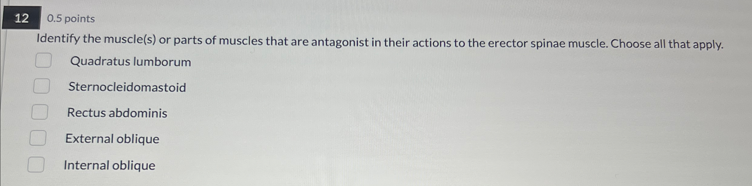 Solved 120.5 ﻿pointsIdentify the muscle(s) ﻿or parts of | Chegg.com