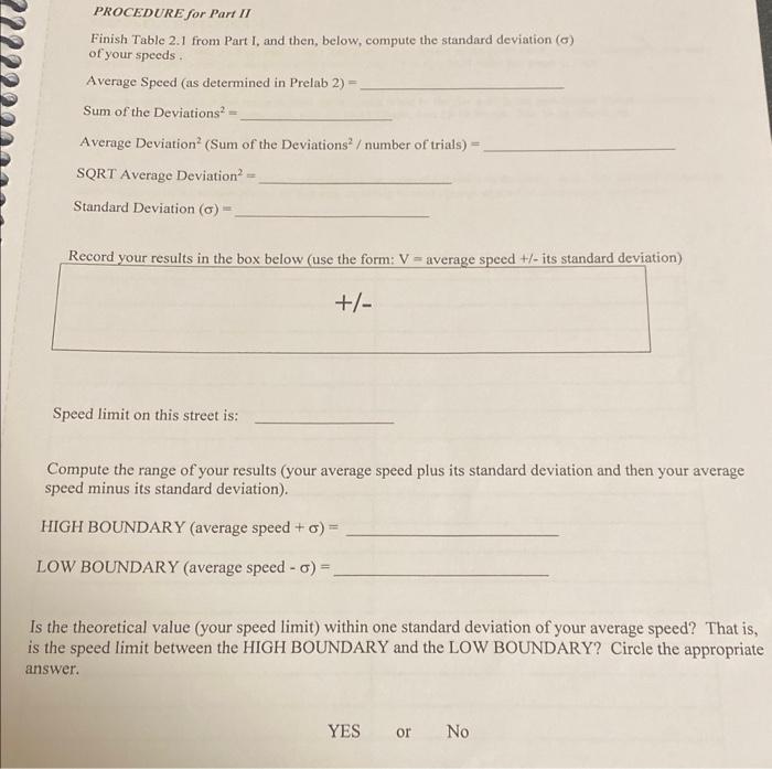 Solved h Speed (mph). Part II - Do Columns Dev and Dev 2This | Chegg.com