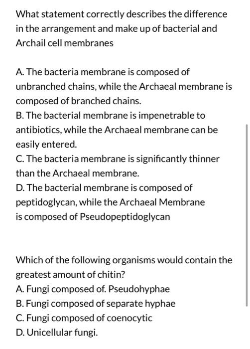 Solved What statement correctly describes the difference in | Chegg.com