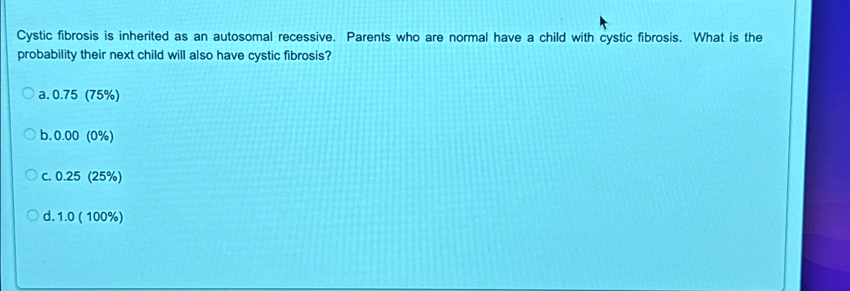 Solved Cystic fibrosis is inherited as an autosomal | Chegg.com