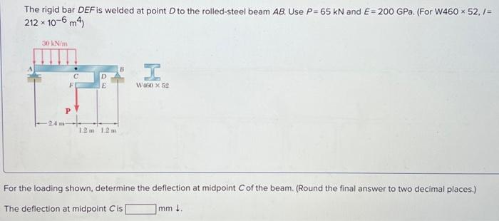 Solved The rigid bar DEF is welded at point D to the | Chegg.com
