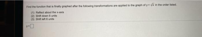 Solved Find the function that is finally graphed after the | Chegg.com