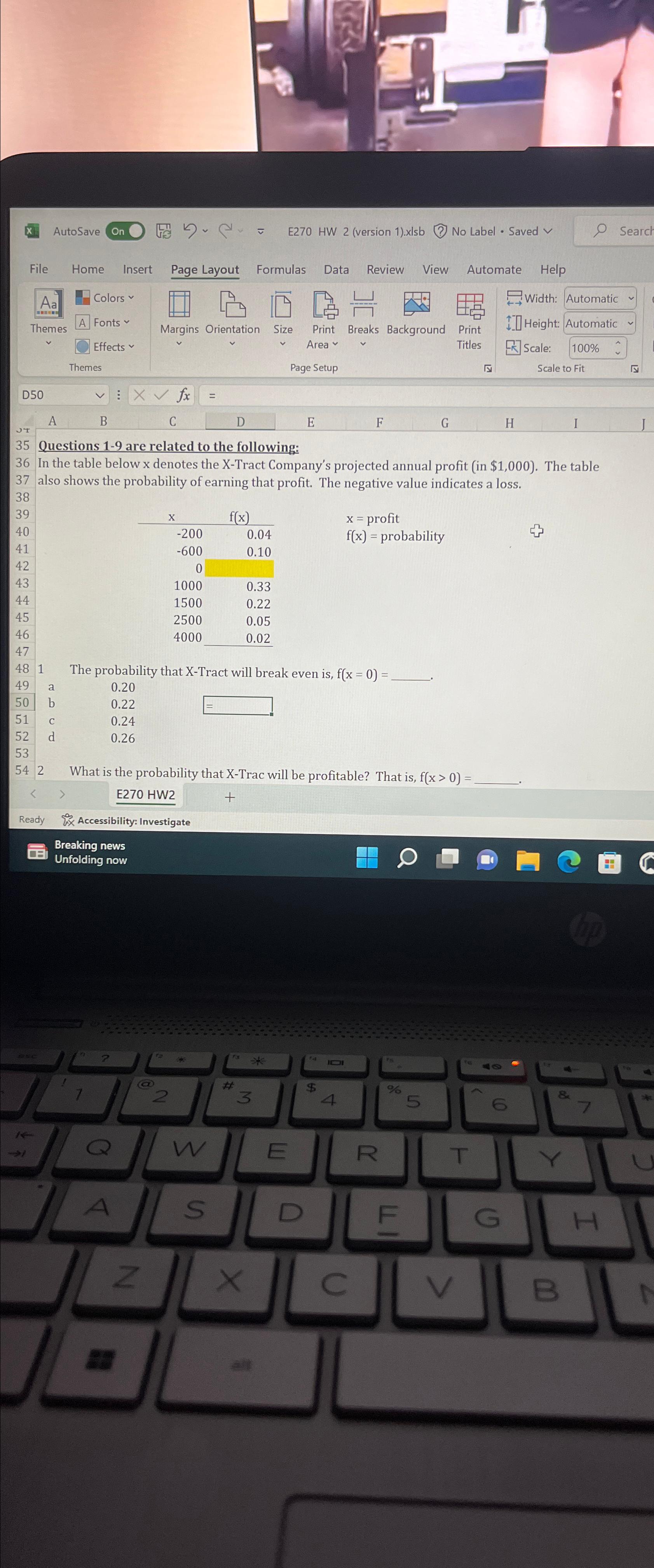 Solved SearchFile Home Insert Page Layout Formulas Data | Chegg.com