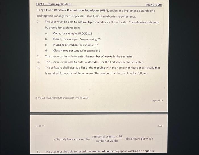 Using CHf and Windows Presentation Foundation (WPF), | Chegg.com