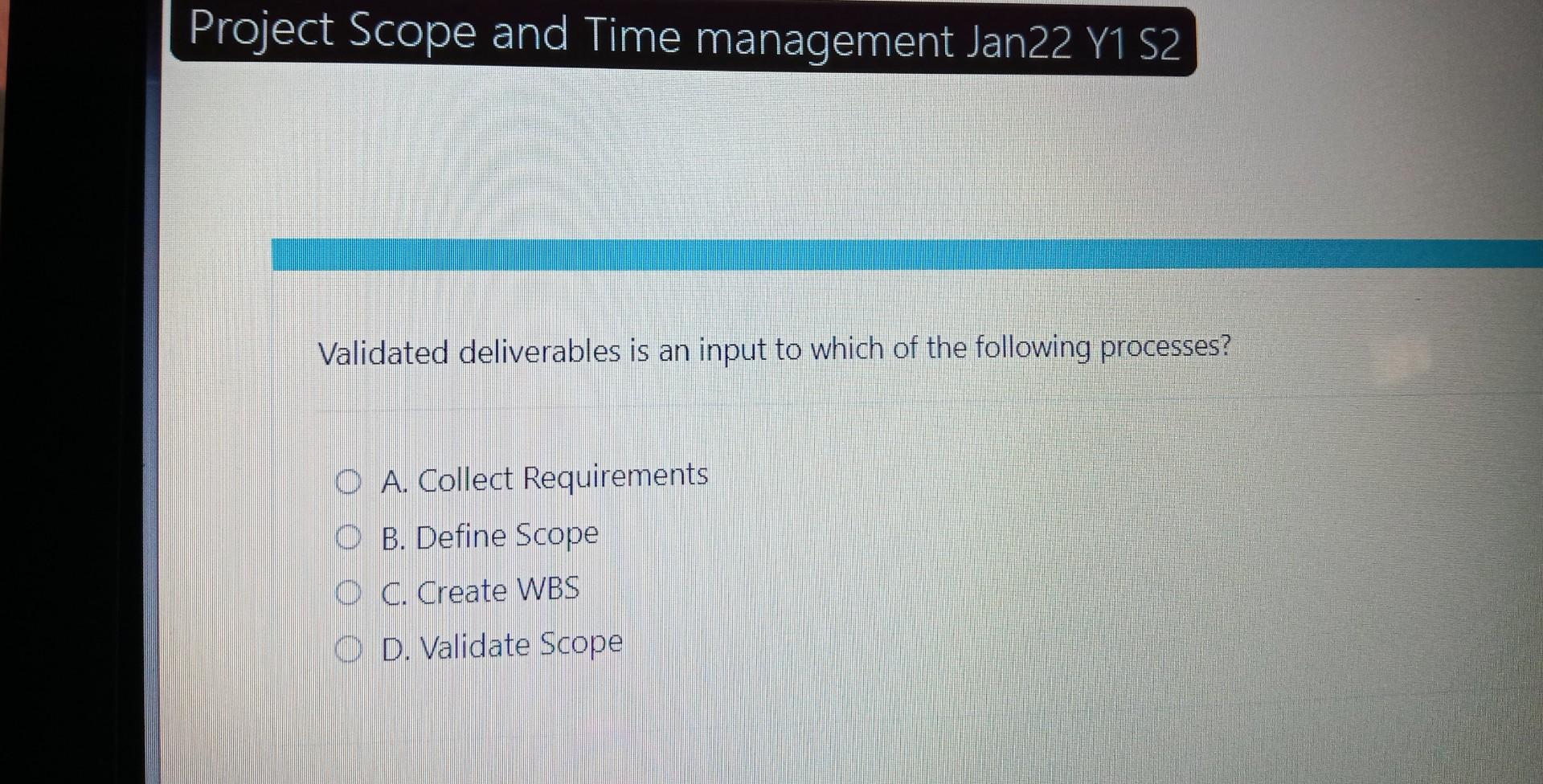 Solved Project Scope and Time management Jan22 Y1 S2 | Chegg.com