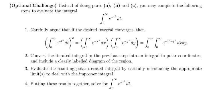 Solved (Optional Challenge) ﻿Instead of doing parts (a), (b) | Chegg.com