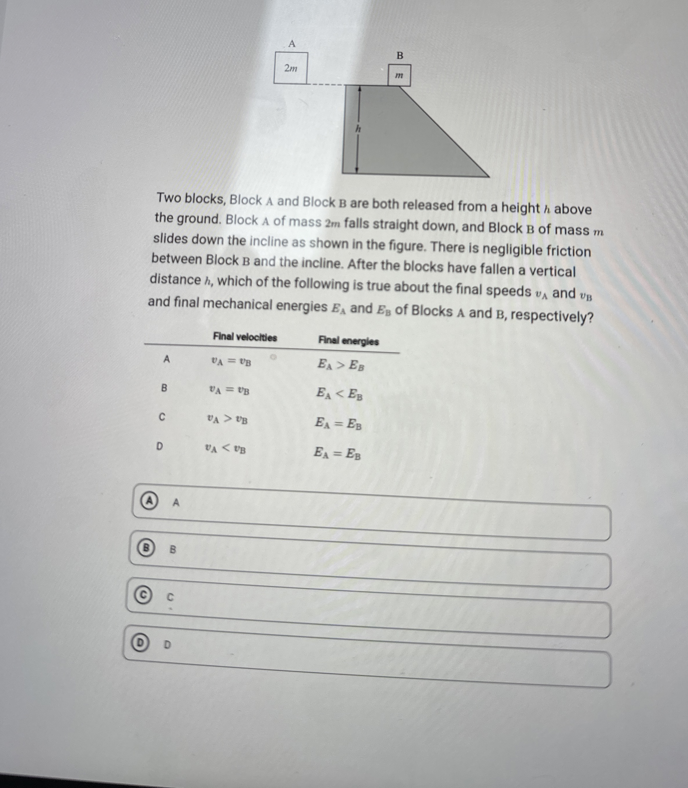 Solved Two blocks, Block A and Block B are both released | Chegg.com