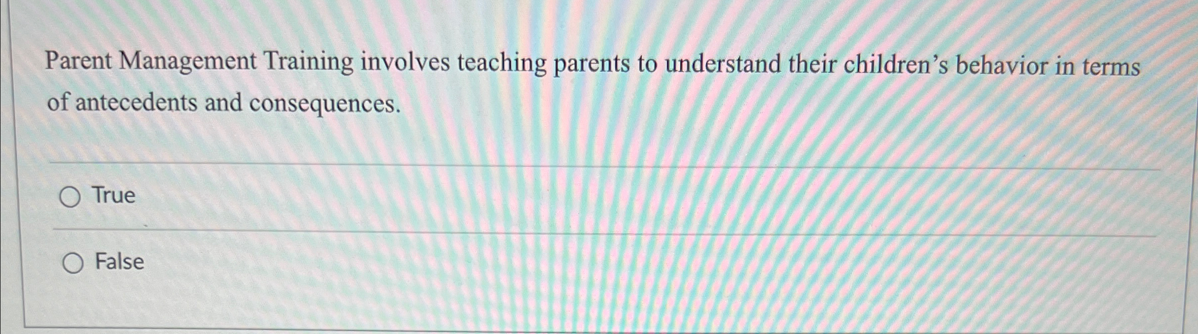 Solved Parent Management Training involves teaching parents | Chegg.com
