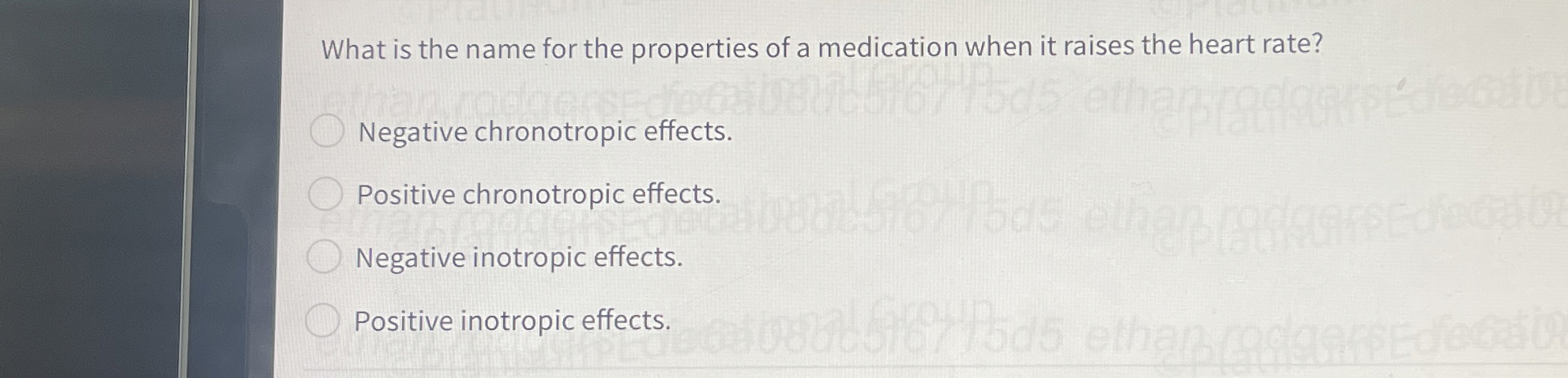 Solved What is the name for the properties of a medication | Chegg.com