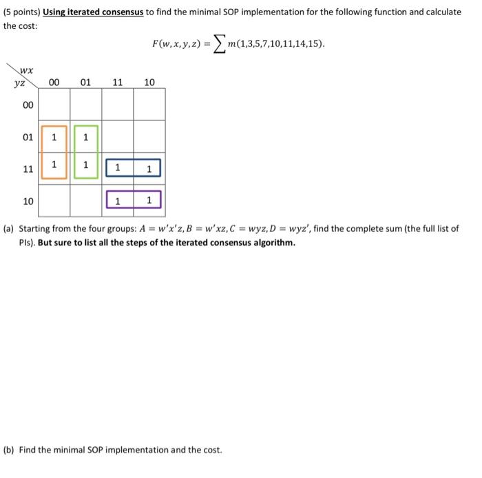 Solved (5 points) Using iterated consensus to find the | Chegg.com