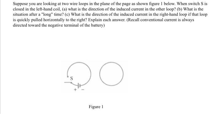 Solved Suppose you are looking at two wire loops in the | Chegg.com