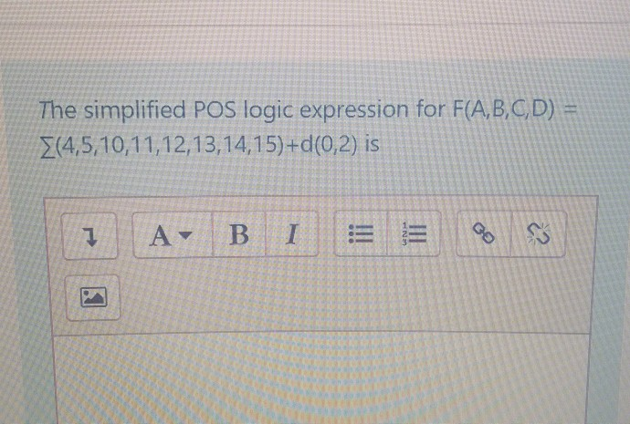 Solved The simplified POS logic expression for F(A,B,C,D) = | Chegg.com