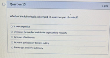 Solved Question 151 ﻿ptsWhich of the following is a drawback | Chegg.com
