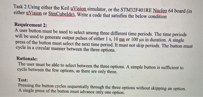 Task 2:Using either the Keil uVision simulator, or | Chegg.com