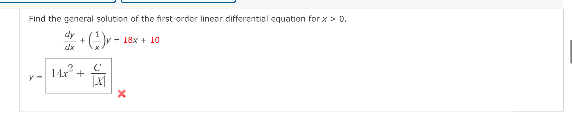 Solved Find The General Solution Of The First Order Linear 6792