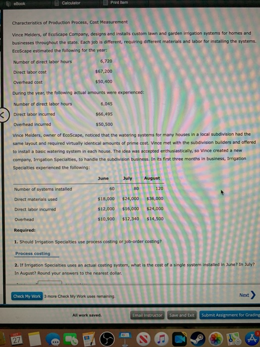 Solved eBook Calculator Print Item Characteristics of | Chegg.com