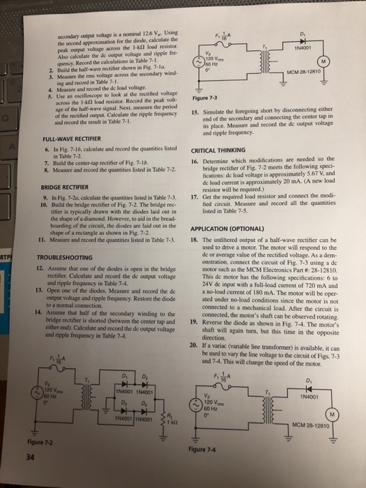 Solved Experiment Rectifier Circuits The three basic | Chegg.com
