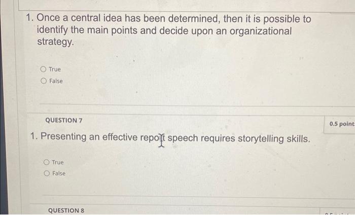 1. Once a central idea has been determined, then it | Chegg.com