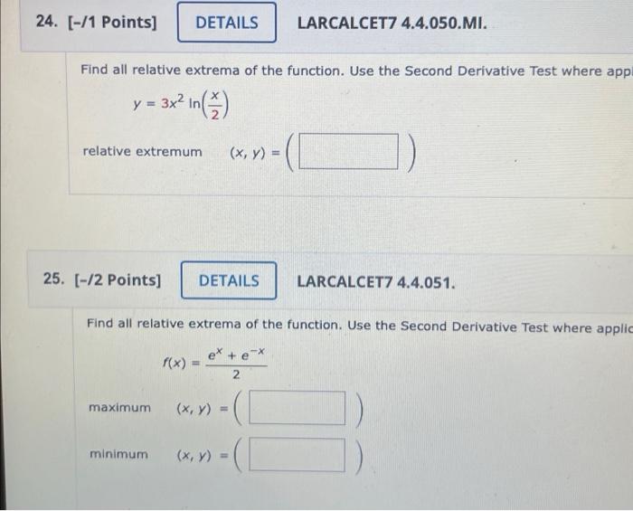 Solved Find all relative extrema of the function. Use the | Chegg.com