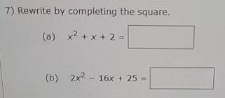 Solved Rewrite by completing the | Chegg.com