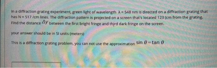 Solved In a diffraction grating experiment, green light of | Chegg.com