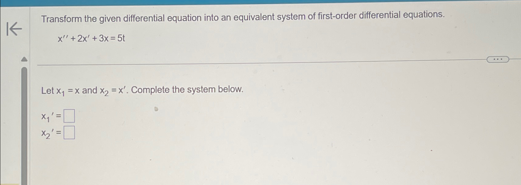 Solved Transform the given differential equation into an | Chegg.com