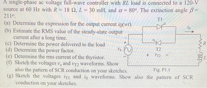 Solved A single-phase ac voltage full-wave controller with | Chegg.com