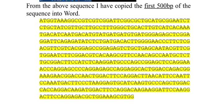 Solved State the primer sequence that will use to amplify | Chegg.com