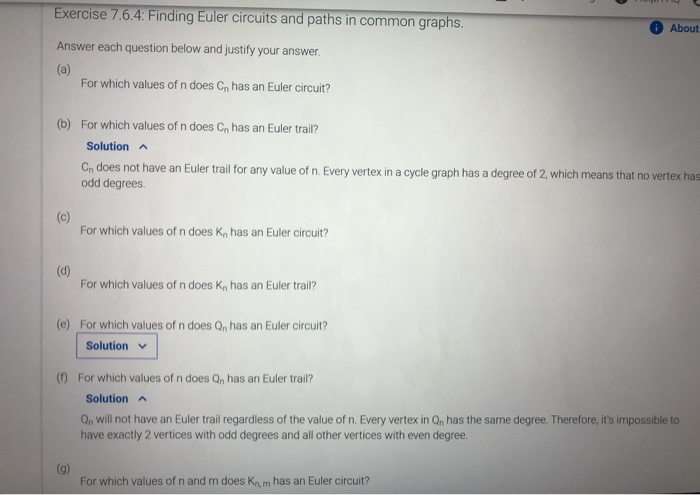 Solved Exercise 7.6.4: Finding Euler circuits and paths in | Chegg.com Solved Exercise 7.6.4: Finding Euler circuits and paths in | Chegg.com