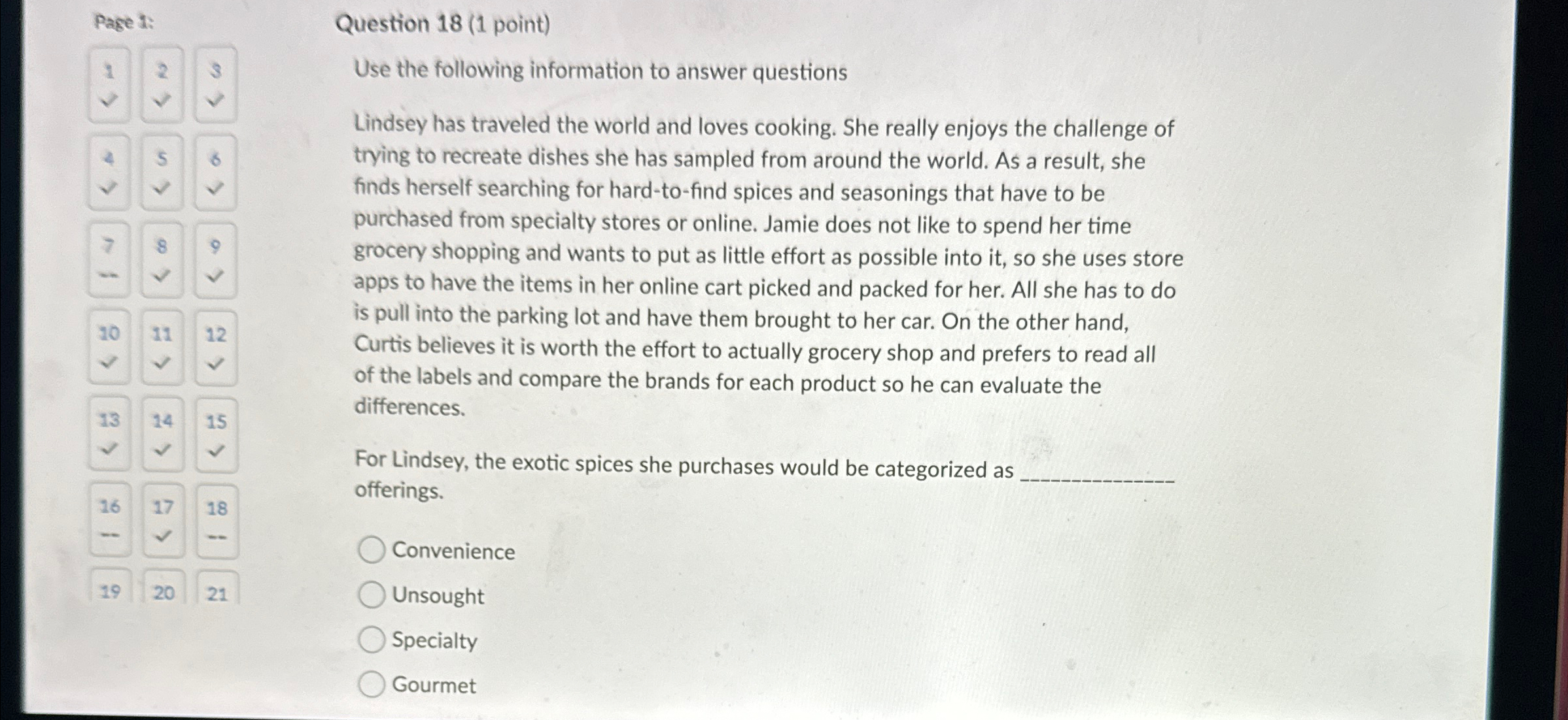 Solved Question 18 (1 ﻿point)Use the following information | Chegg.com