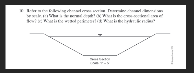 Solved Refer to the following channel cross section. | Chegg.com