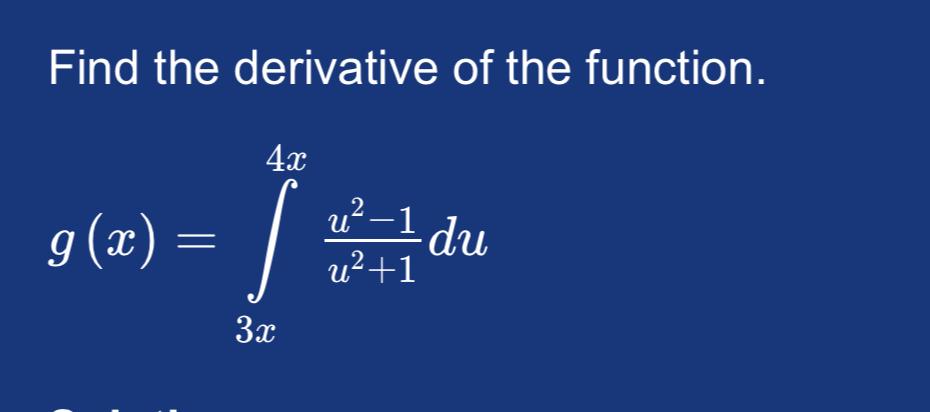 Solved Find the derivative of the | Chegg.com