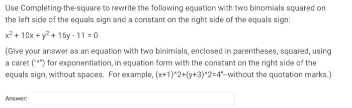 Solved Use Completing-the-square to rewrite the following | Chegg.com