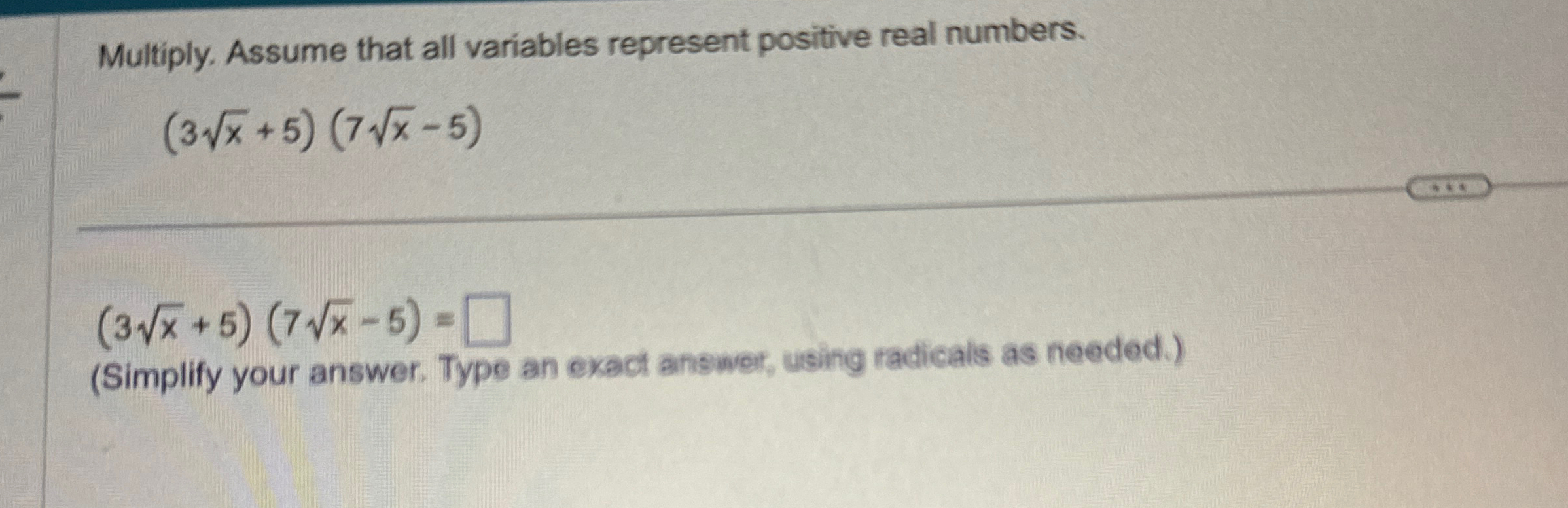 Solved Multiply. Assume that all variables represent | Chegg.com