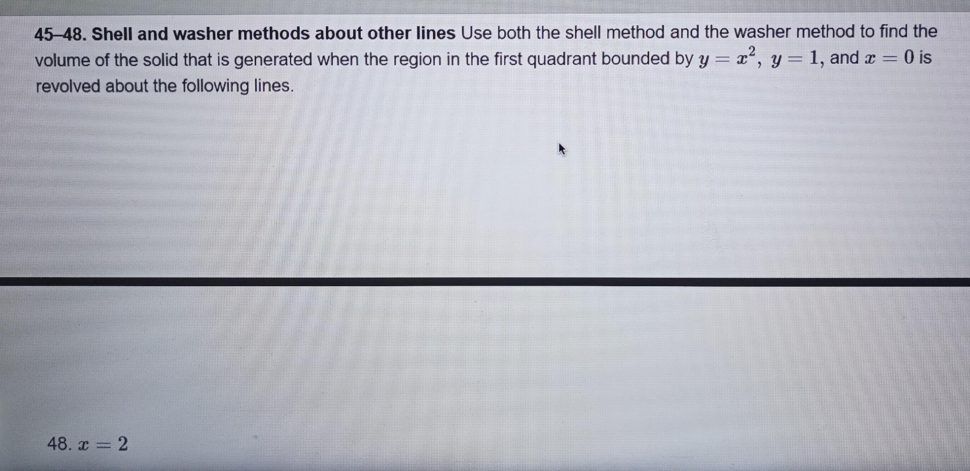 Solved 45–48. Shell and washer methods about other lines Use | Chegg.com