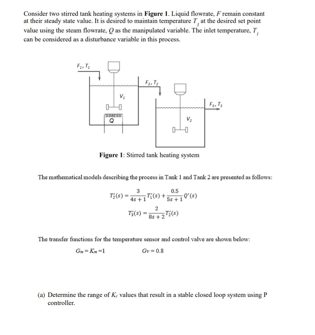 Solved Consider two stirred tank heating systems in Figure | Chegg.com