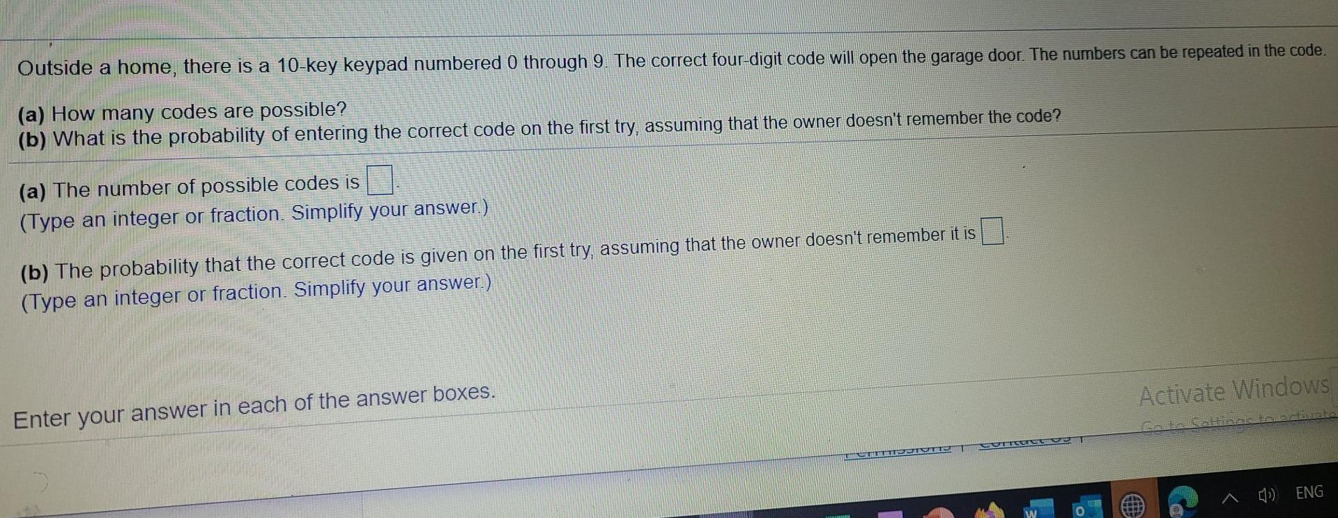 Solved Outside a home, there is a 10-key keypad numbered 0 | Chegg.com