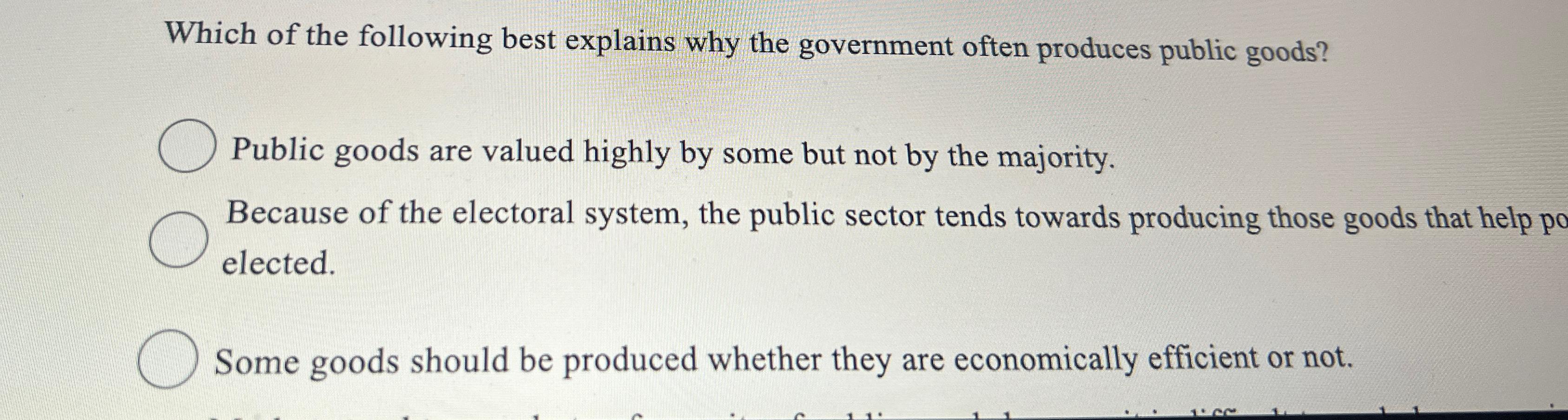 Solved Which of the following best explains why the | Chegg.com