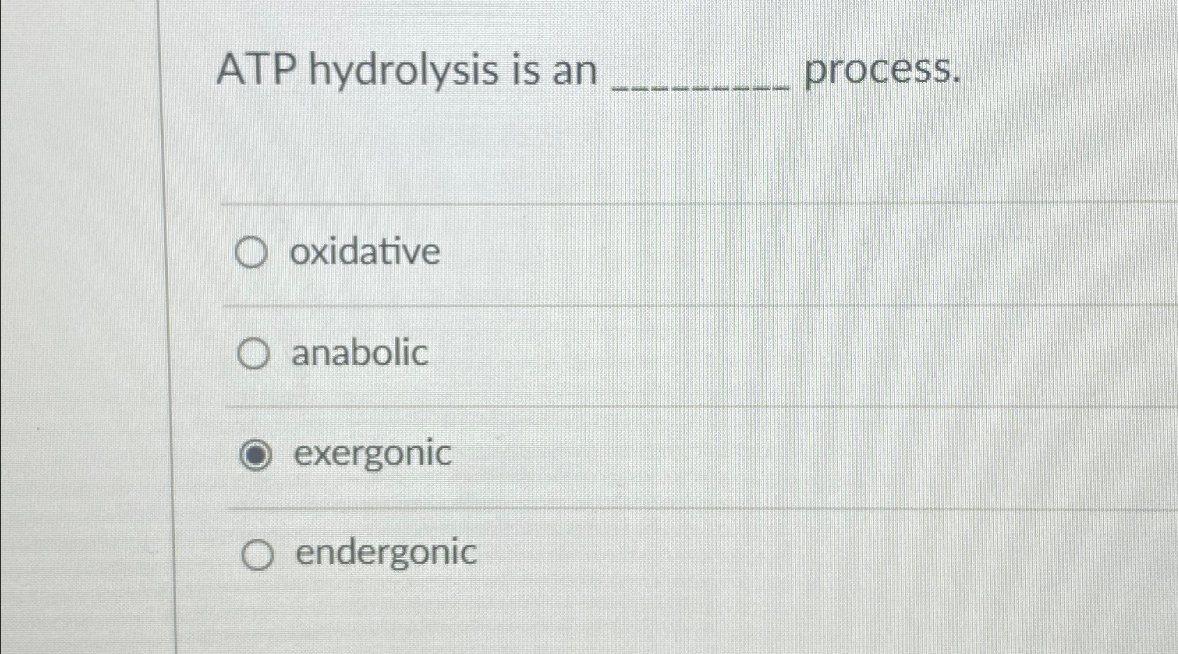 Solved ATP hydrolysis is an | Chegg.com