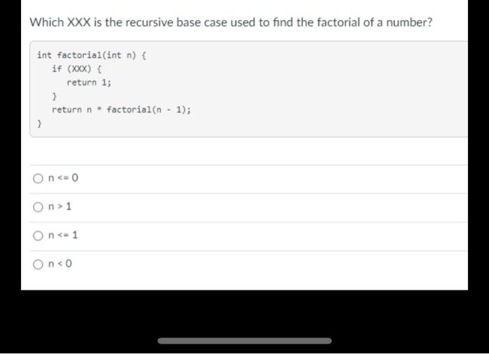 Solved Which XXX is the recursive base case used to find the | Chegg.com
