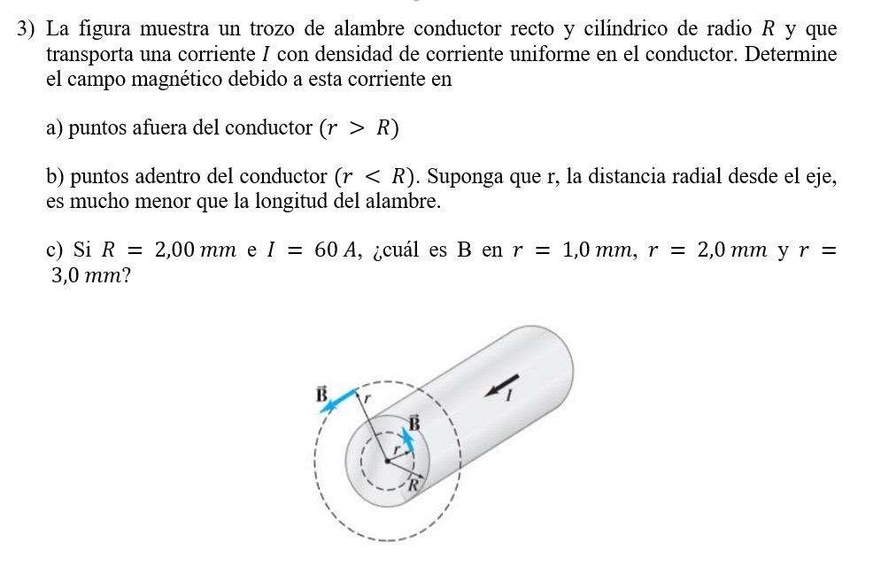 Solved La figura muestra un trozo de alambre conductor recto | Chegg.com