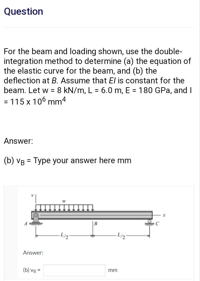 Solved Question For the beam and loading shown, use the | Chegg.com