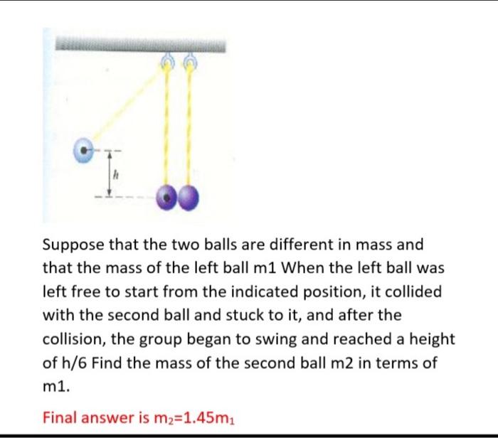 Solved Suppose that the two balls are different in mass and | Chegg.com
