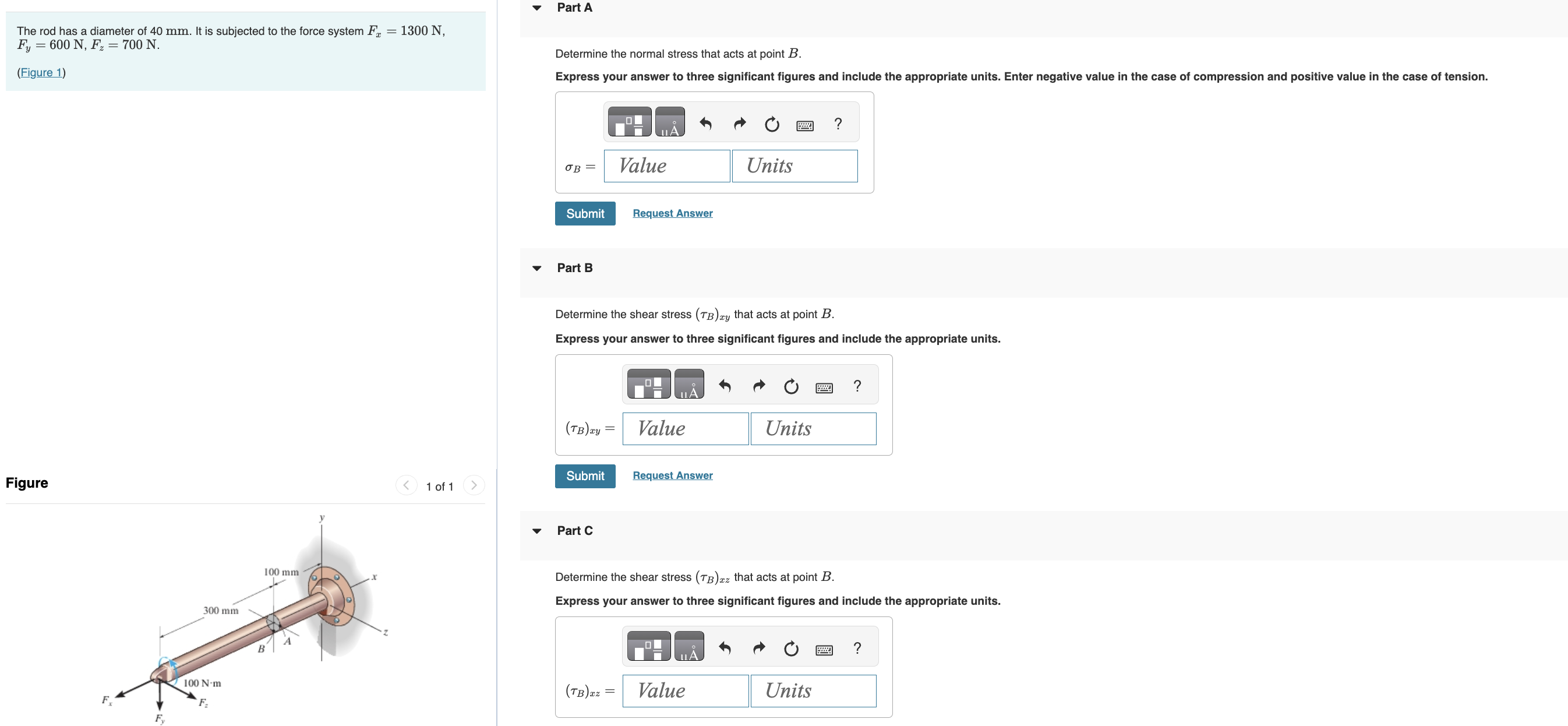Solved PLEASE HELP ASAP!!! The rod has a diameter | Chegg.com
